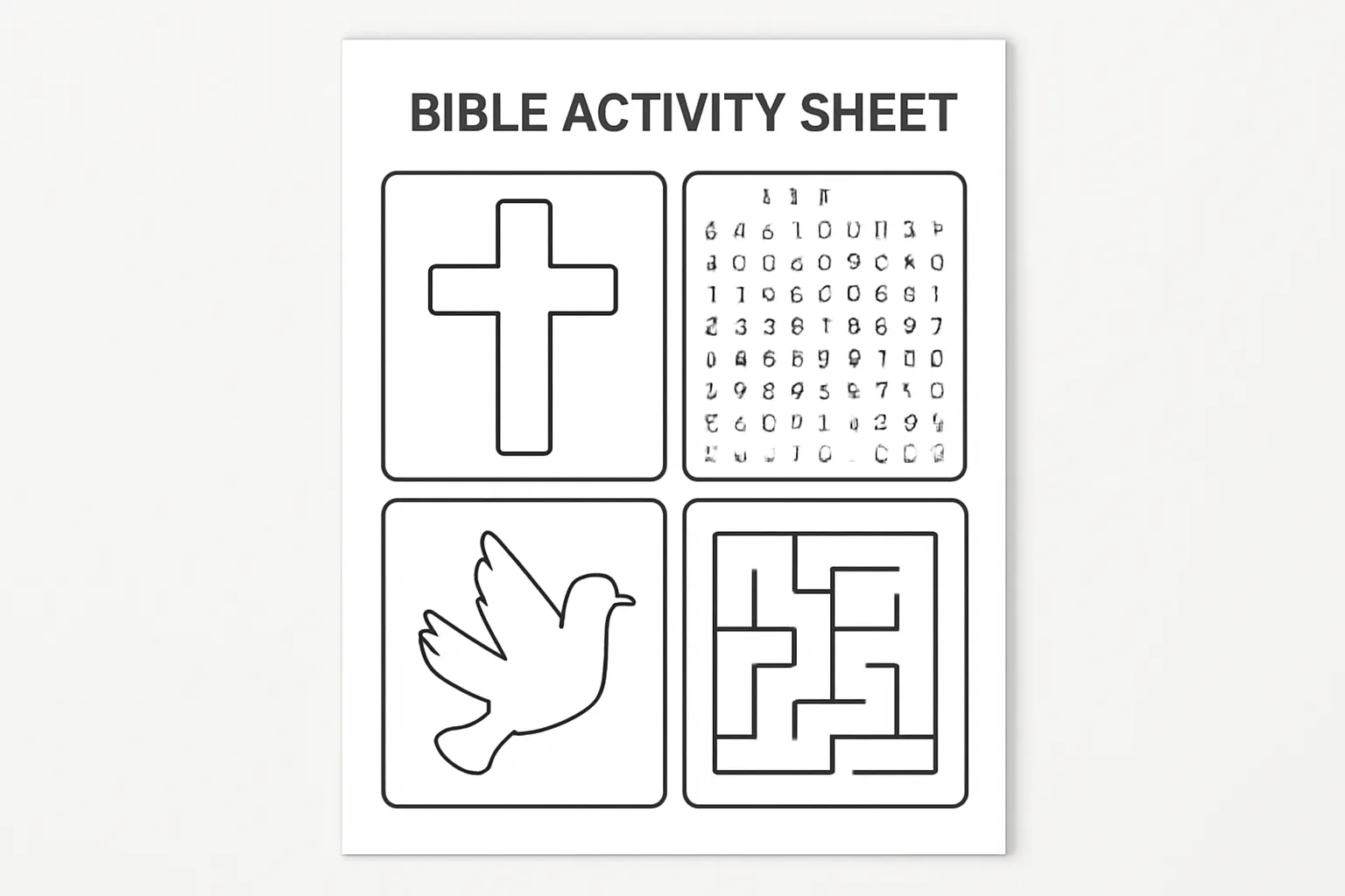 Bible Activity Sheet: Free Printable Bible Activities for Kids